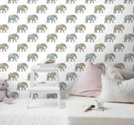 Realistiska djur elefanter barn tapeter - Tenstickers