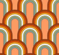 Curcubeu ca modelul anilor '70 model clasic de tapet - TenStickers